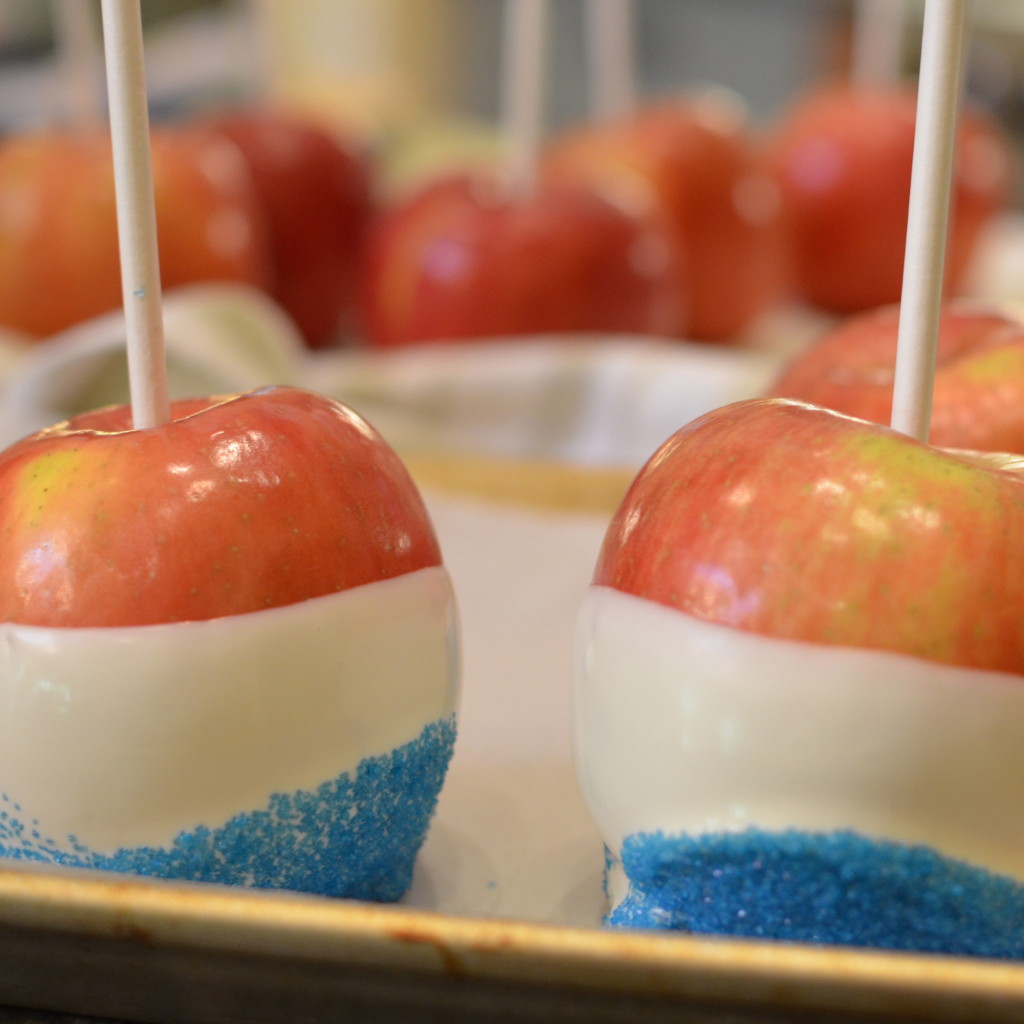 RED, WHITE AND BLUE CANDIED APPLES